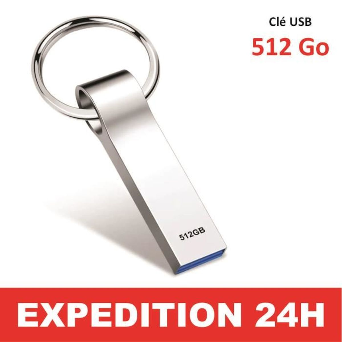 Clé USB 512 Go, clé USB 512 Go étanche, clé USB 3.0 en métal, clé ...