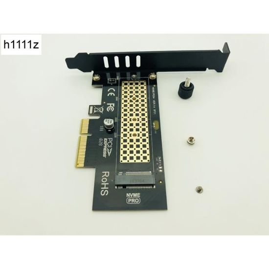 Adaptateur M.2 NVMe SSD NGFF vers PCIE X4, carte'interface de clé M, prend en charge PCI Express ...