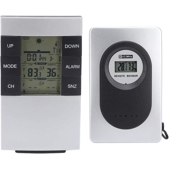 Réveil,Station météorologique Réveil sans Fil Digital Thermomètre ...