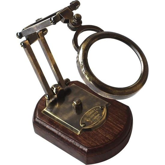 Loupe de bureau en laiton antique avec petit lecteur de carte - Loupe ...