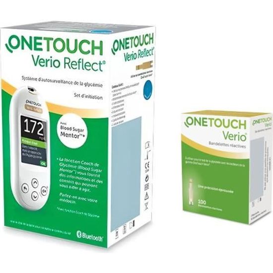 Lecteur One touch Reflect + Bandelettes Verio Boite de 100 - Cdiscount ...