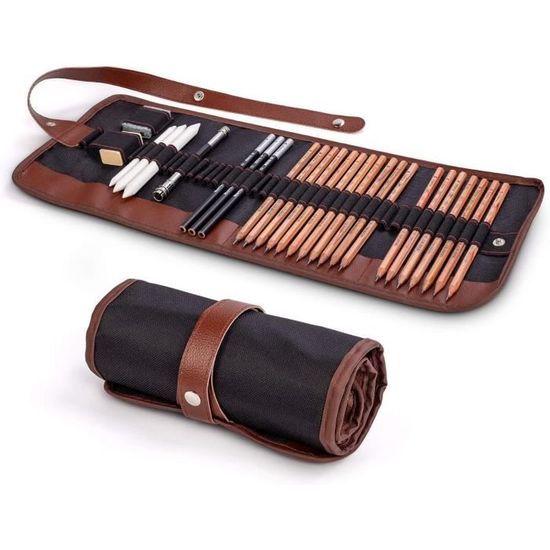 Cooja Set Crayon Materiel de Dessin et Croquis, Kit Artiste pour ...