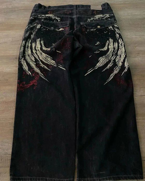 Y2K JNCO-Jean Baggy Vintage pour Homme et Femme,Brodé,de Haute Qualité ...
