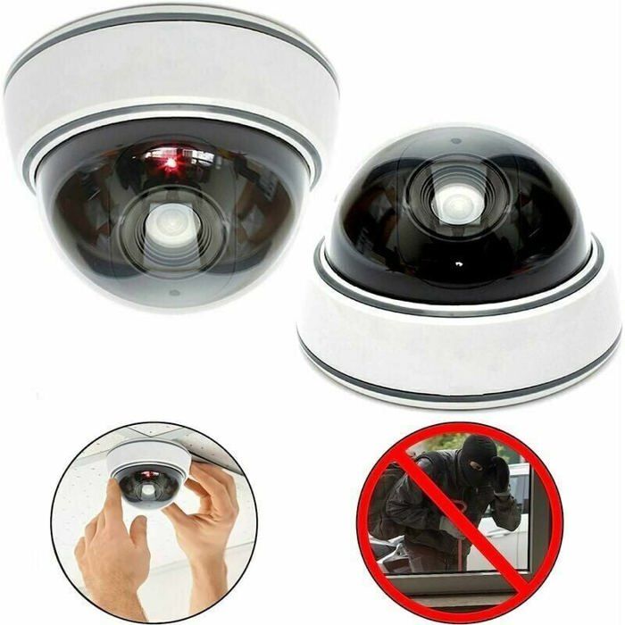 Lot de 2 Camras de Dme Professionnelles Camra Clignotante Factice avec ...