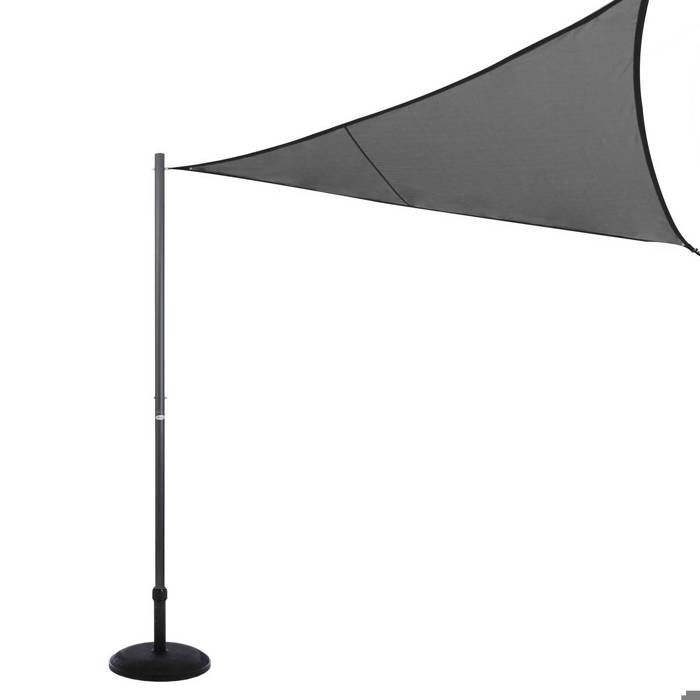 Mât de fixation pour voile d'ombrage graphite 50mm en acier traité ...