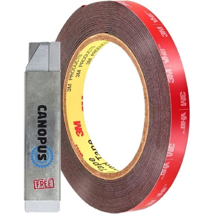 Ruban Adhésif Double Face - Adhesif Extra Fort Vhb (10mm X 3m) Etanche Ruban Double Face ...