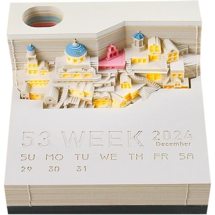 Calendrier De Bureau 3D Art Calendrier Avec Notes Adhésives En Papier ...