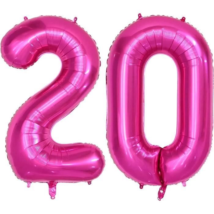 Ballon D'Anniversaire Numéro 20 En Rose De 40 Pouces - Marque - Modèle ...