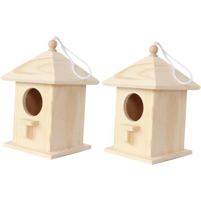 2 Pièces Nid D'Oiseau En Bois Maison De Colibri Oiseau Suspendu Oiseau De Balcon Petit Oiseau ...