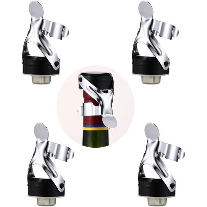 Bouchon à vin,4 Pcs Bouchons à Champagne,Champagne Stopper en Acier ...