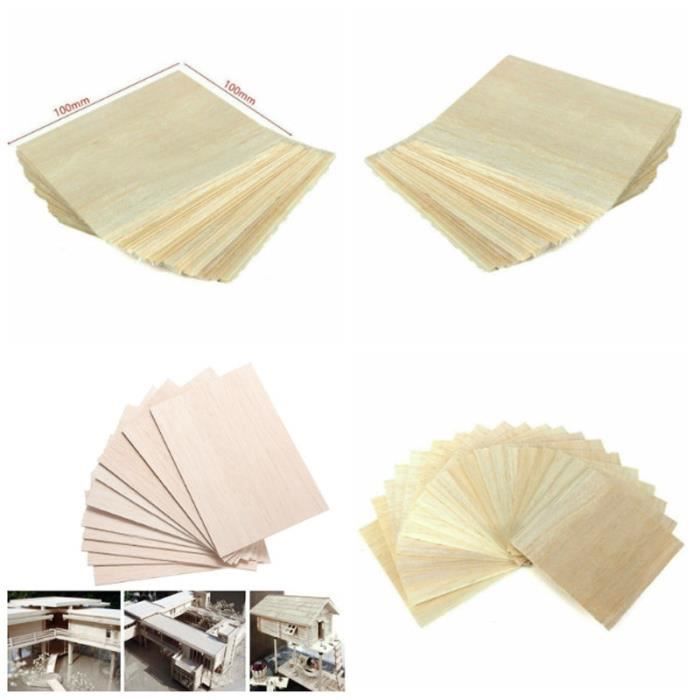 Objets décoratifs,Plaques en bois de Balsa,5 pièces,modèle en bois de 1 ...