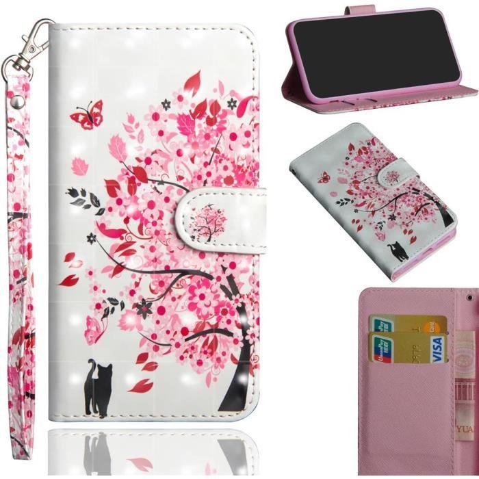 Samsung Galaxy XCoque 4 3D PU Cuir Flip Rabat Wallet Support avec Porte ...