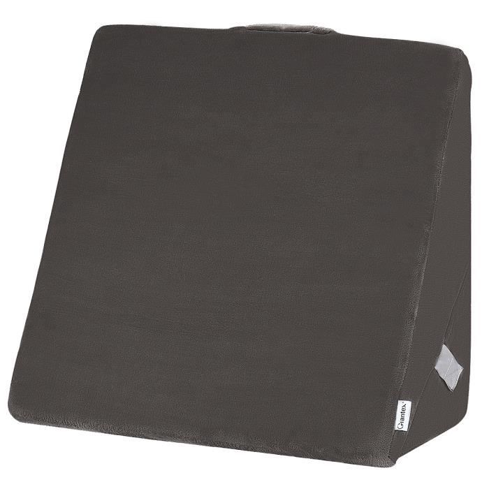 COSTWAY Coussin Dossier Incliné en Mousse à Mémoire Oreiller de Lecture Triangulaire 58x58x132CM ...