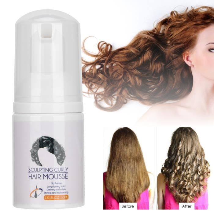 Mousse pour cheveux bouclés Agent de réglage de coiffage hydratant et ...