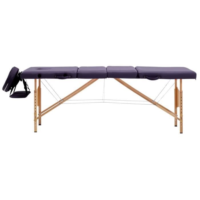 Table De Massage Pliable 4 Zones Bois Violet Xio Cdiscount Santé