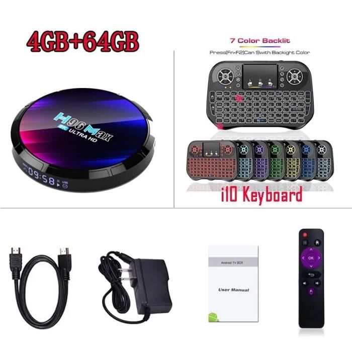 Décodeur Android TV avec lecteur multimédia Dean,H96 MAX,RK3528,13 ...