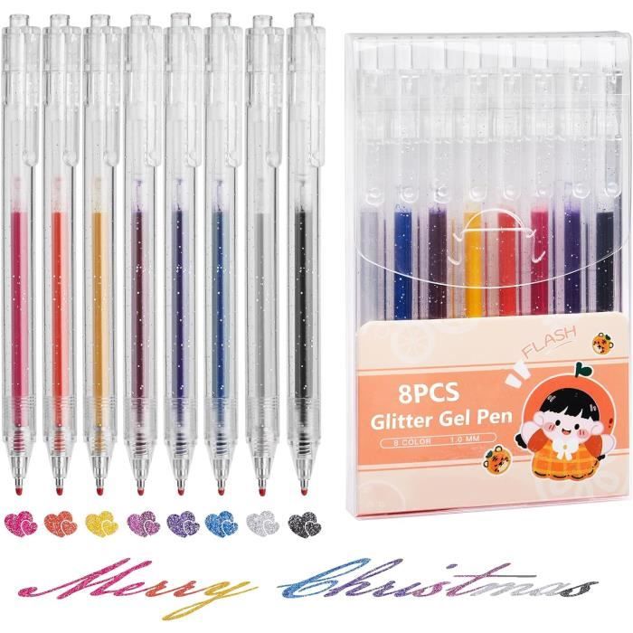 Stylo Gel Paillette,8 Stylos Stylo Paillette, Stylos À Bille À Encre ...