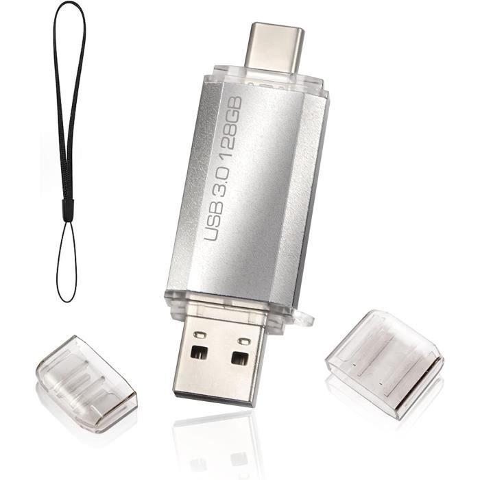 Clé Usb 128Go 3.0 2 En 1 Rapide, Otg Clé Usb C 128Go 2 En 1 Type C Usb ...