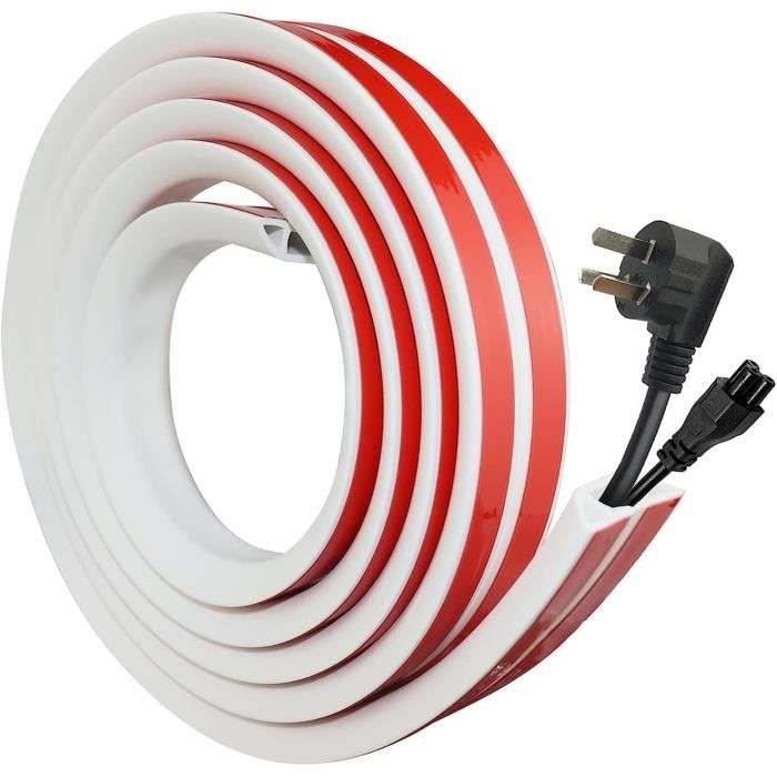 10 m Passe-câble Auto-adhésif, 30 x 10 mm Cache Cable TV Mural Blanc ...