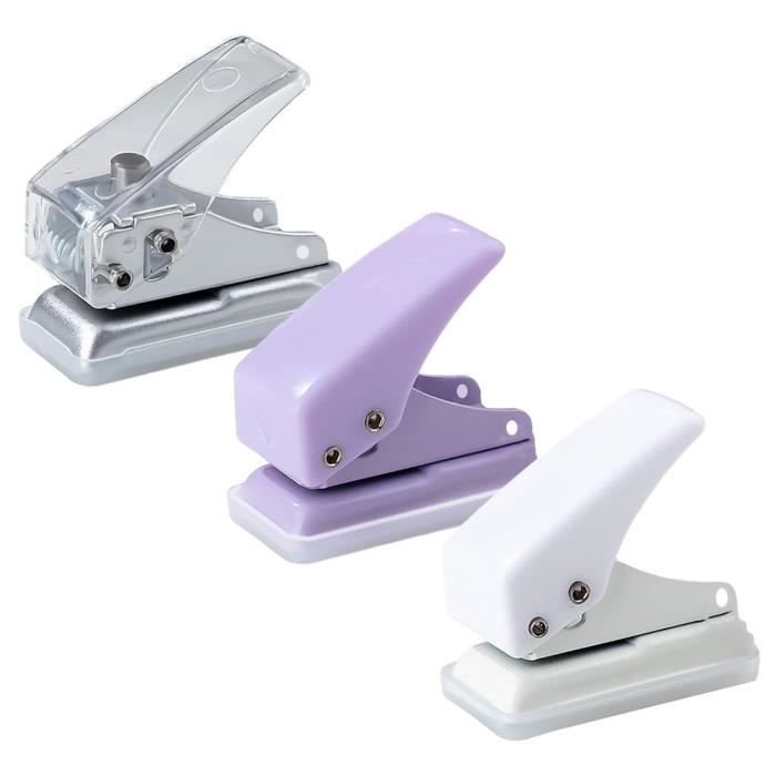 Lot de 3 perforatrices à trou unique, mini perforatrice pour papier ...