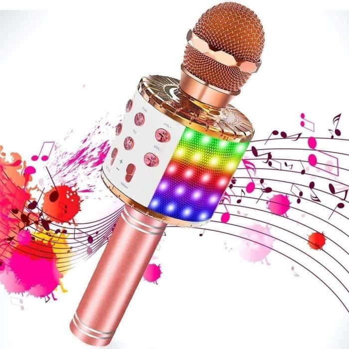 Microphone Sans Fil Bluetooth Karaoké, Portable Microphone Karaoké Avec ...