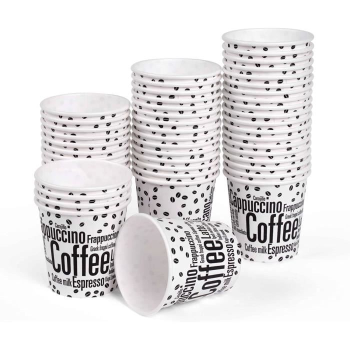 Lot De 1000 Gobelets Jetables En Carton De 100 Ml Pour Le Café, Le Thé ...