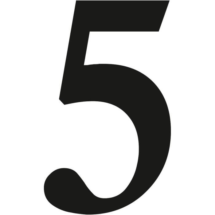 Autocollant Numéro 5 Noir - Hauteur : 10 Cm - Numéro De Maison ...