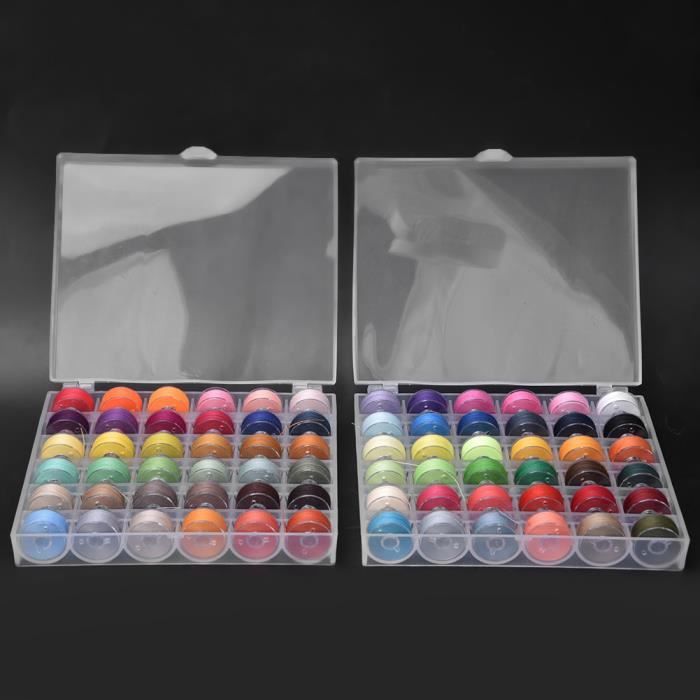 VBESTLIFE Fil à coudre 72 couleurs de fil de canette transparent de ...