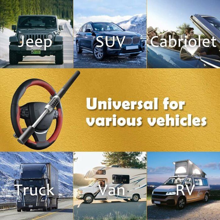 Antivol Voiture, Canne Antivol Voiture, Bloque Volant, Barre Antivol ...