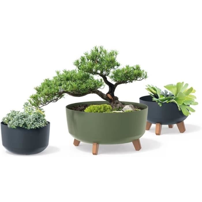 Pot De Fleurs Bas 5,1L Avec Pieds Amovibles Et Insert 238 Mm, Blanc ...