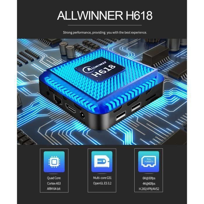 2022 New Android 120 Smart TV Box T95 MAX 4Go 32Go Allwinner H618 HD 6K ...