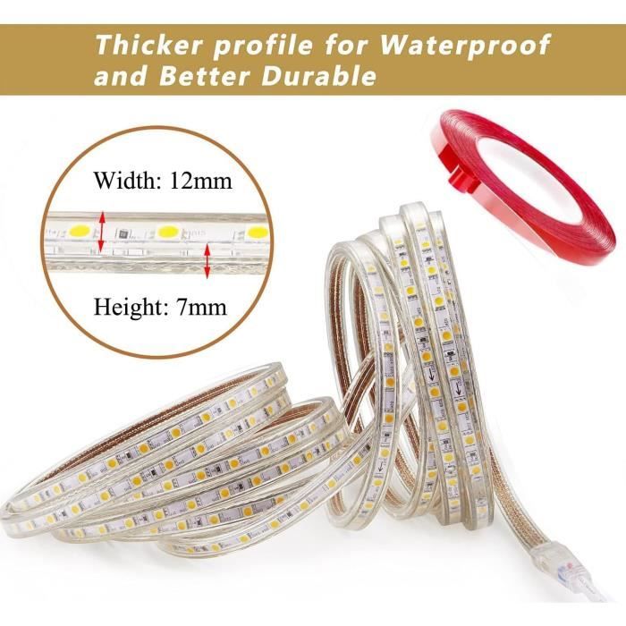 Ruban Led 3 Mètre Avec Interrupteur Ip65 Étanche Bande Led 220V 230V ...