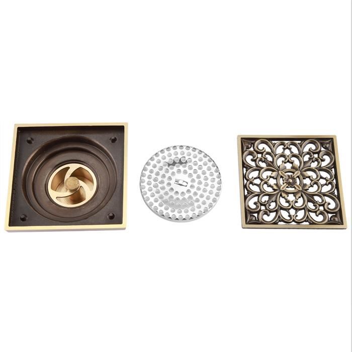 SURENHAP Drain de Plancher Drain Plancher de Douche en Laiton Antique ...