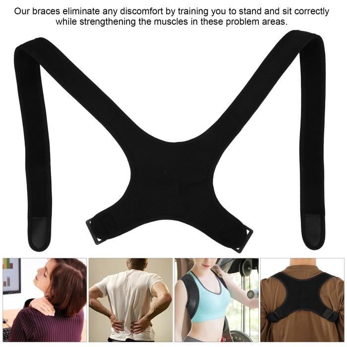 Attelle de dos, correcteur de posture épaule bois de soutien ceinture ...