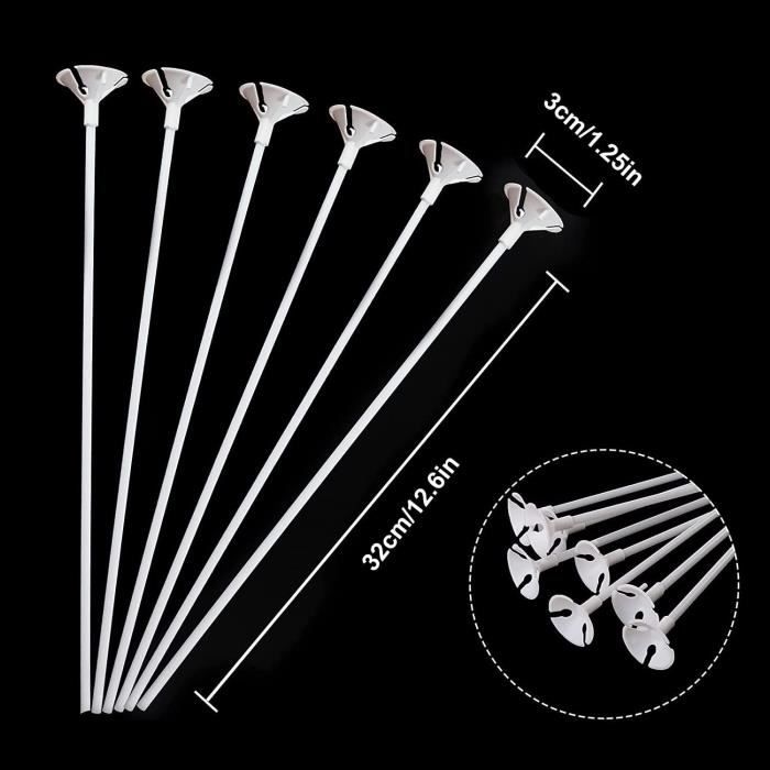 Lot De 50 Tige Pour Ballon Porte Ballon Ballons Réutilisables En ...