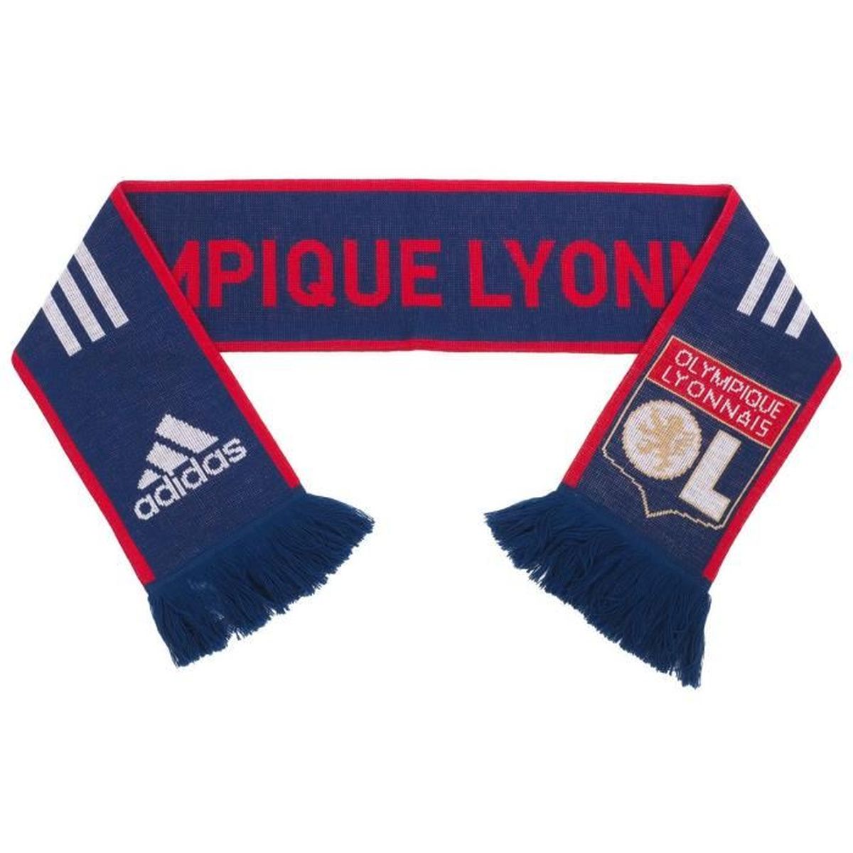 Echarpe supporter Ol echarpe 16/17 lyon - Adidas UNI Bleu Marine / Bleu ...