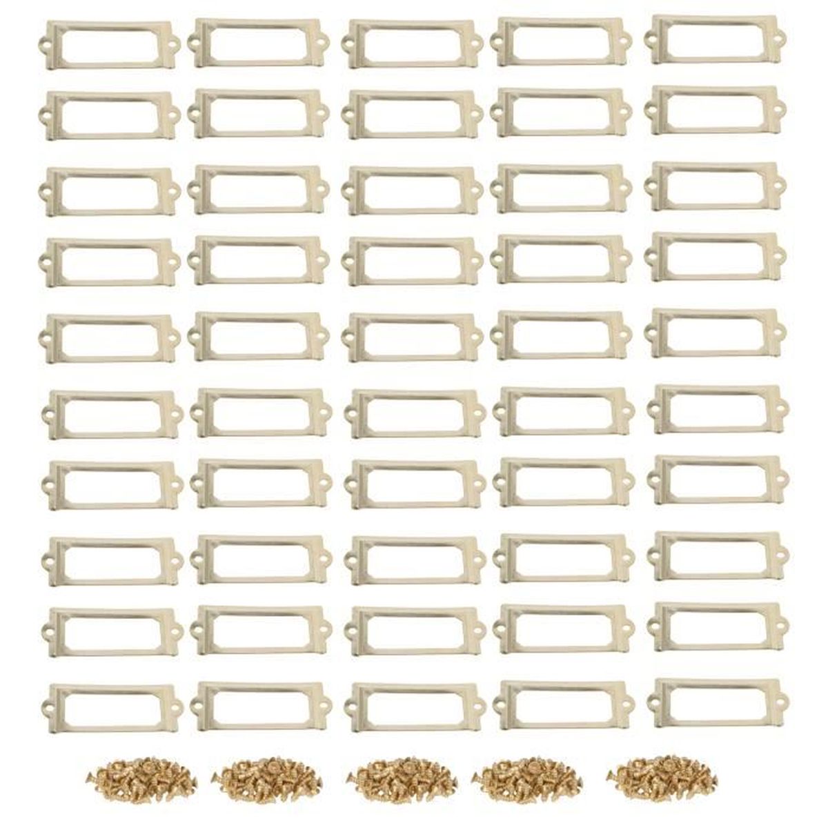 50Pieces Drawer Card Holder Stand 2.8x1.3inch Yellow Metal for Office ...