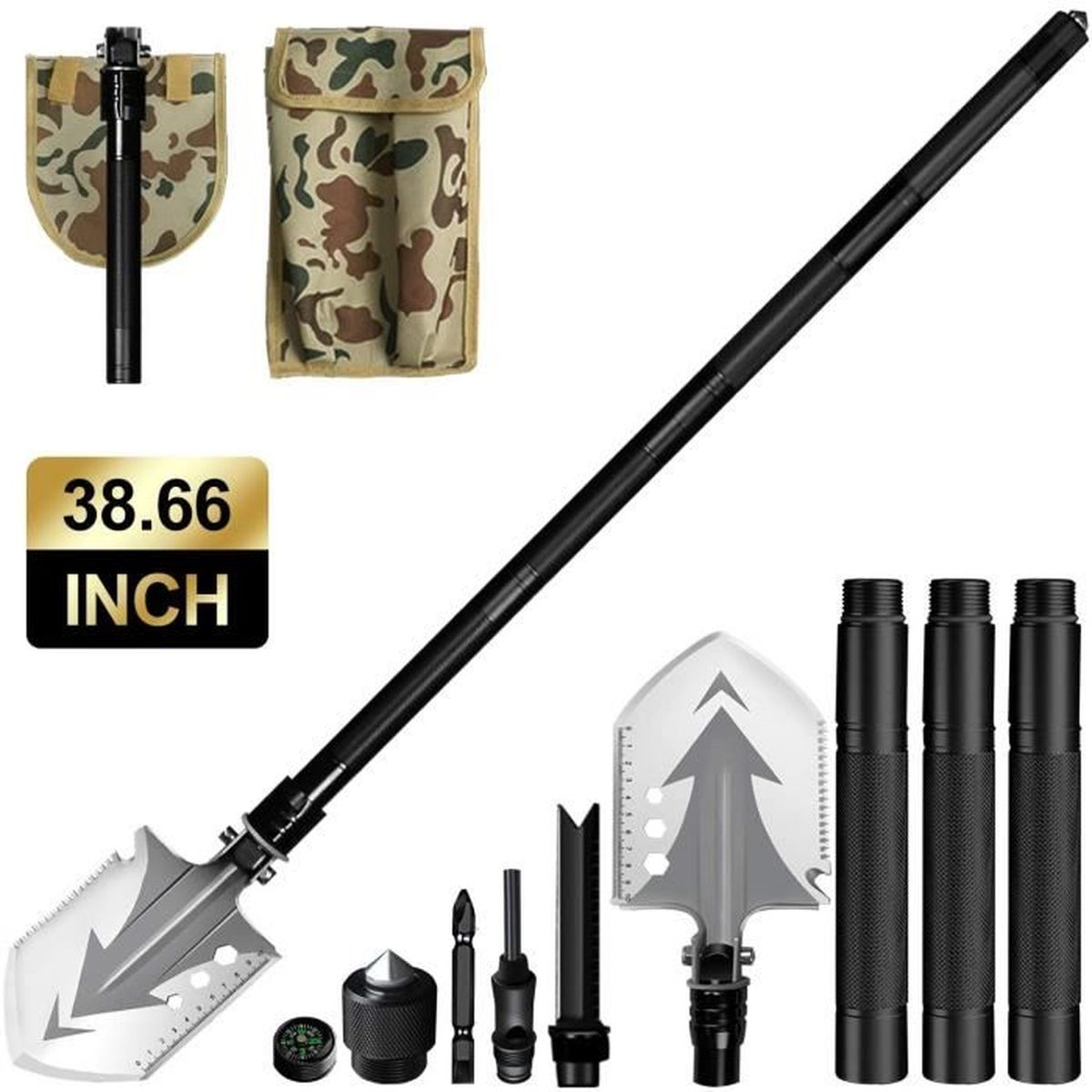 Pelle Militaire Pliante avec Pochette Molle - Kit de Pelle Multi-Outils ...