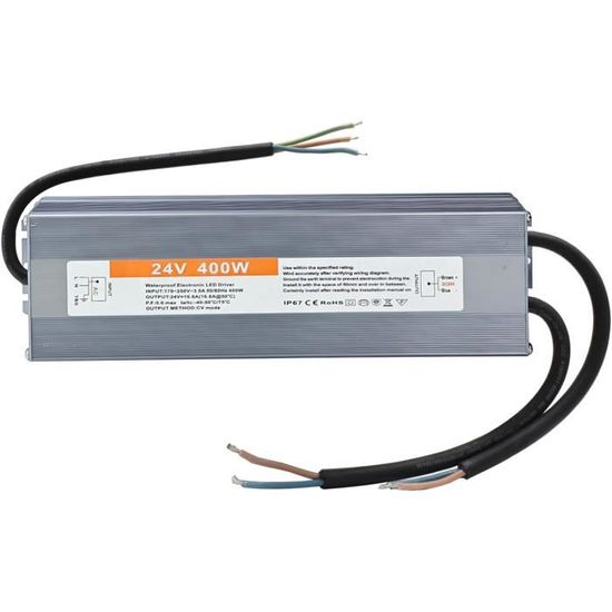LED Transformateur de Conducteur DC 24V 400W Imperméable IP67 Driver LED Bloc d'alimentation de ...