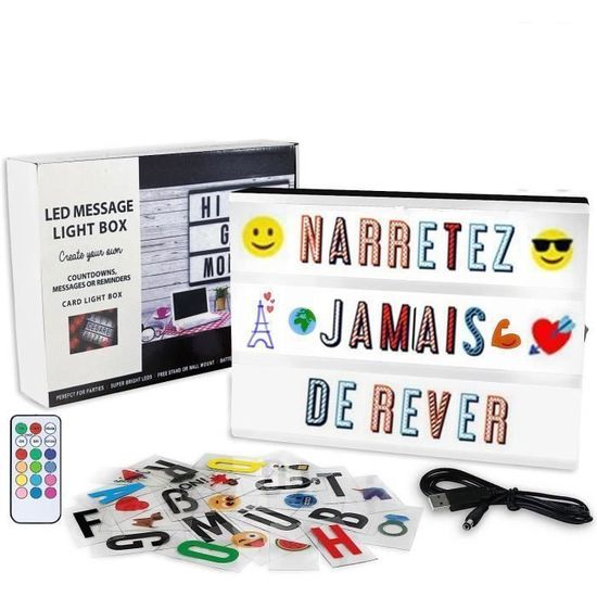 Boite Lumineuse Message LED,Boîte à lumière 16 couleurs avec 119 ...