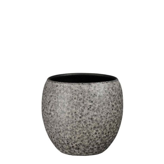 Pot de Fleur Courbé - MICA DECORATIONS - Terre cuite - Noir - 20x20x20 ...