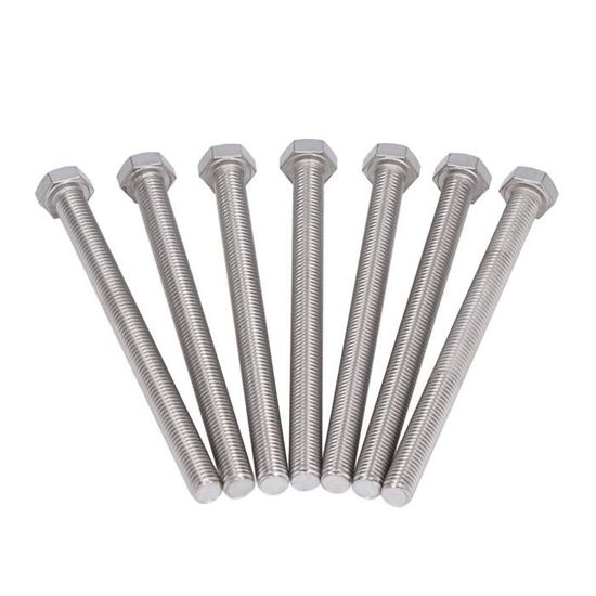 20 pièces boulon hexagonal vis de réglage à filetage grossier boulons entièrement filetés A2 ...
