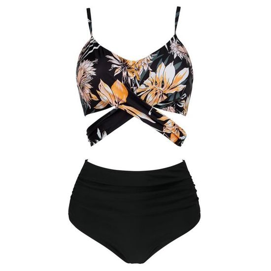 Maillot de bain,OMKAGI-Maillot de bain imprimé léopard,sexy,taille ...