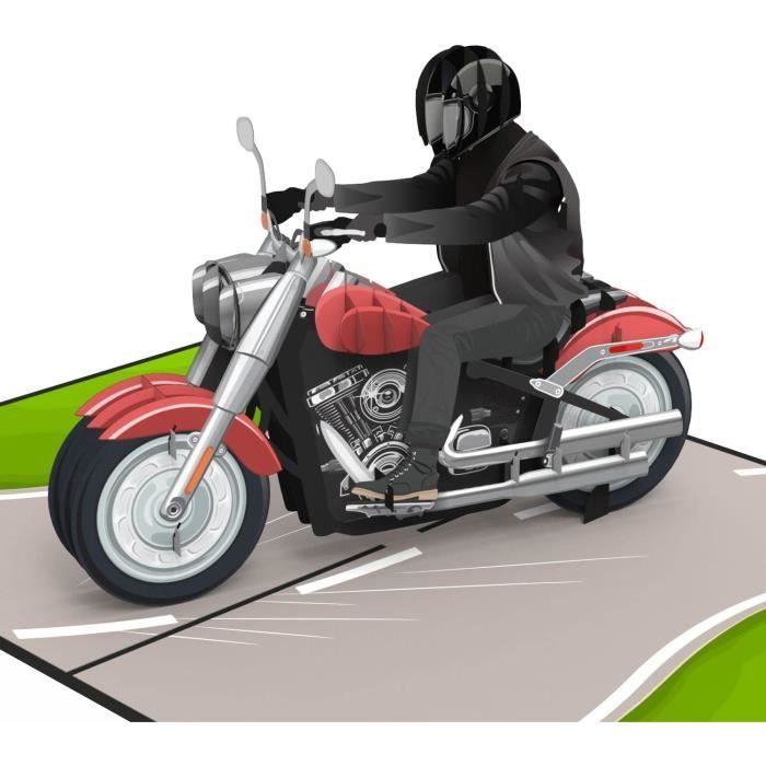 Carte pop up de moto Carte d'anniversaire 3D amusante pour homme ...