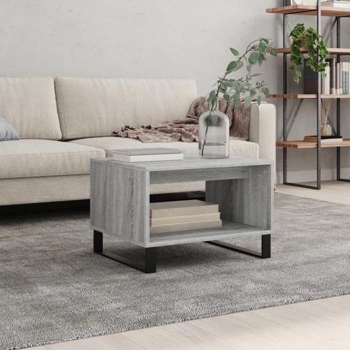CHIC Table de salon Moderne Table basse sonoma gris 60x50x40cm bois d ...