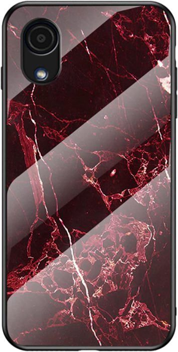 Coque Marbre Rouge pour Samsung Galaxy A03 Core en Verre Trempé Slim ...