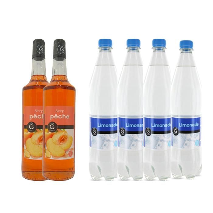 Lot Sirop Gilbert & limonade: Sirop Pêche (2x1L) - Limonade (4x1L ...