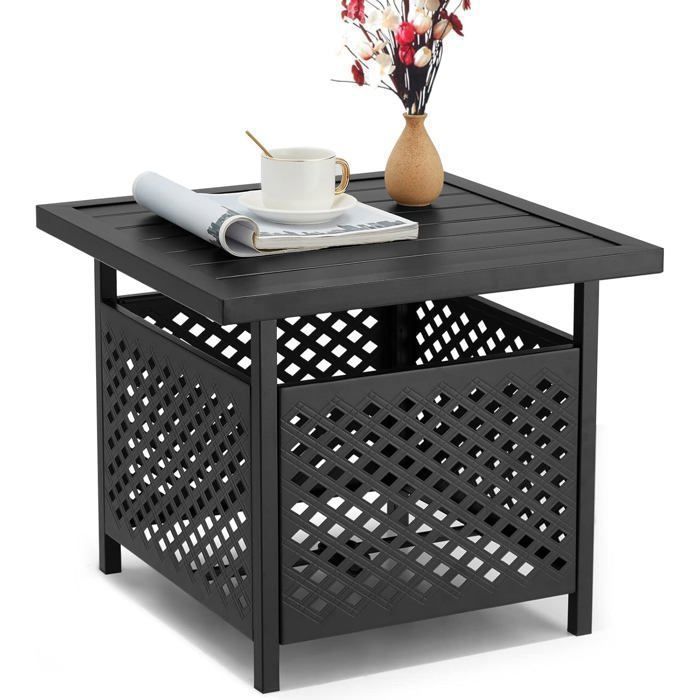 YODOLLA Table d'appoint Extérieur Avec Trou Parasol - Résistante Table ...
