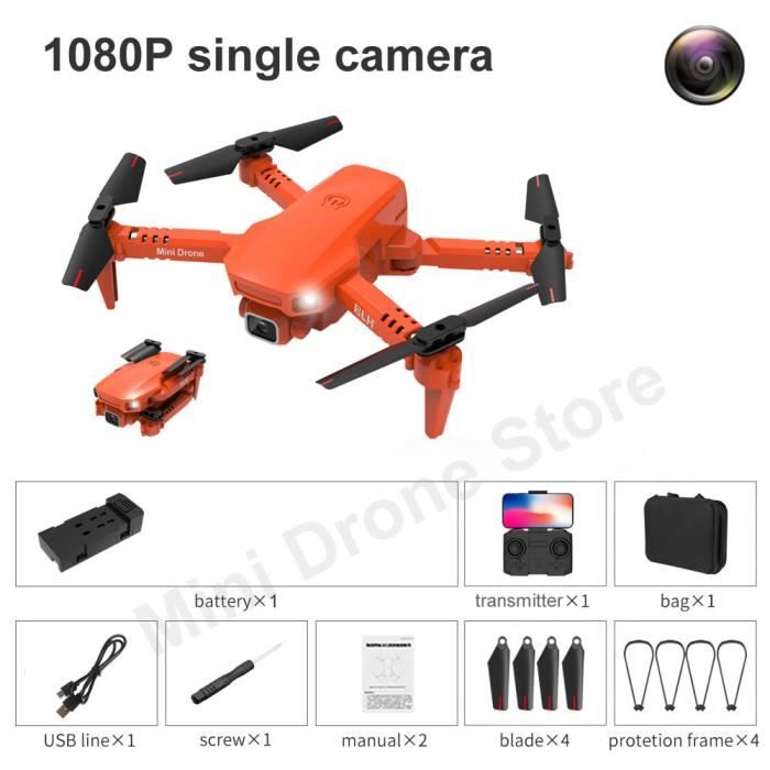 Orange 1080P 1C 1B - Mini Drone Quadrirotor Pliant Avec Caméra Vr, 4k ...