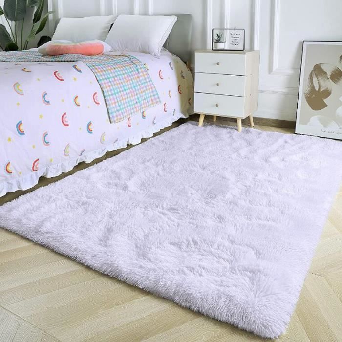 Tapis de Chambre Shaggy Moelleux et Doux - 100x160cm Tapis de Canapé ...